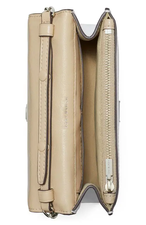 Tory Burch Kira Distressed Mini Top Handle Wallet On A Chain - Bianco