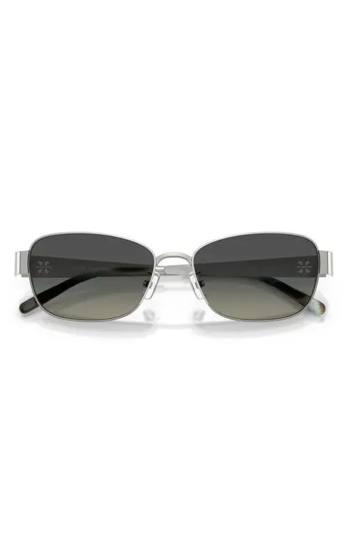 Tory Burch 55mm Gradient Polarized Rectangular Sunglasses