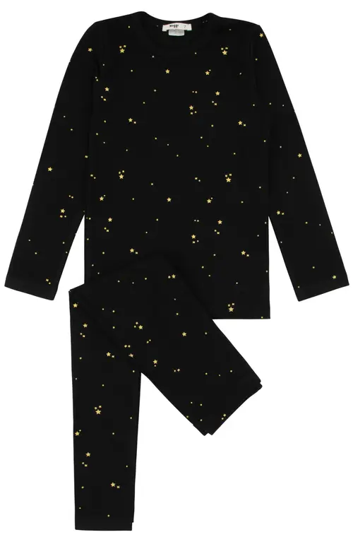 NOGGIWEAR Star Print Loungewear Set - Black/gold Stars