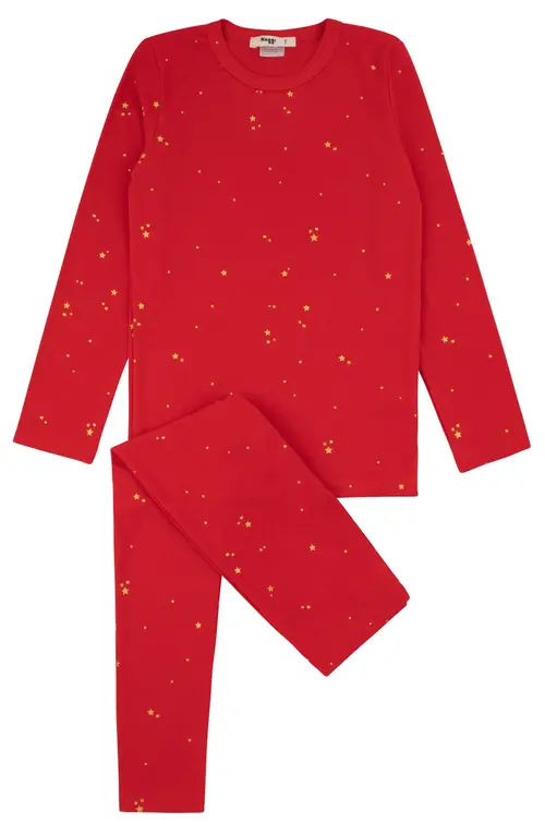 NOGGIWEAR Star Print Loungewear Set - Red/gold Star