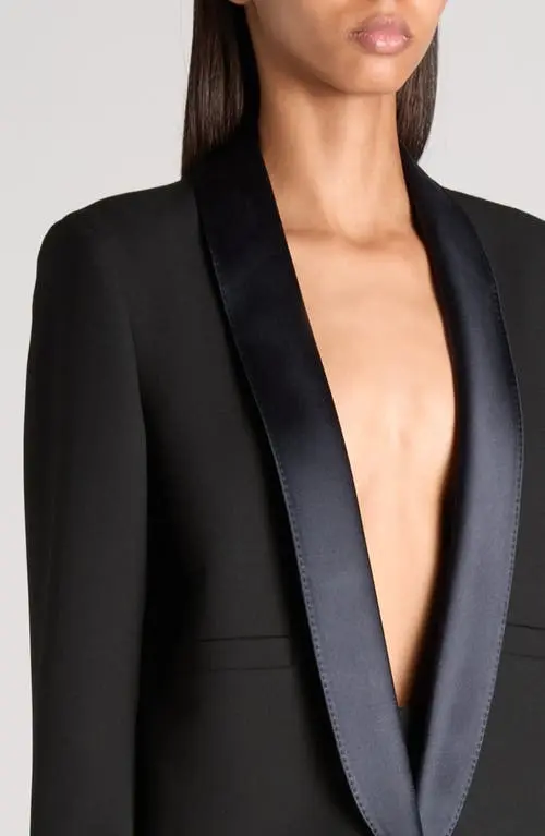TOM FORD Wool Grain De Poudre Crop Tuxedo Jacket