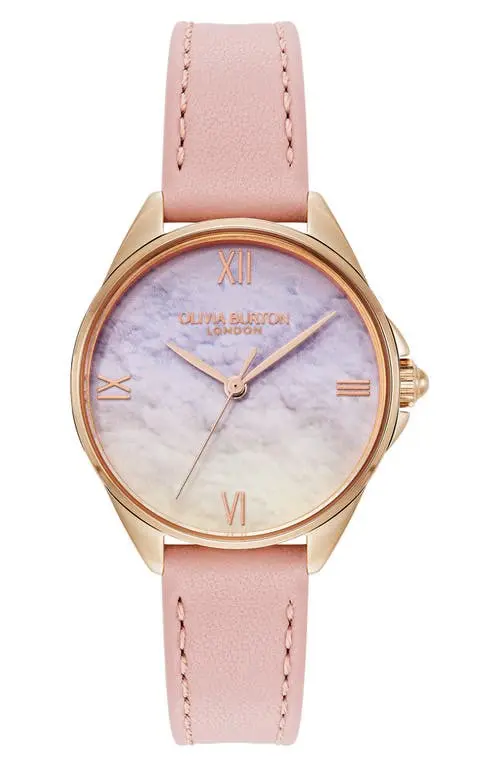OLIVIA BURTON Azure Leather Strap Watch - Rose