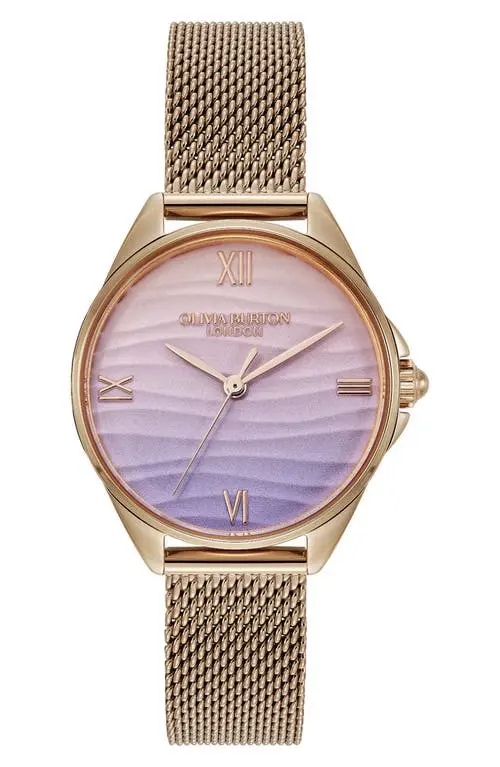 OLIVIA BURTON Azure Mesh Strap Watch - Pink