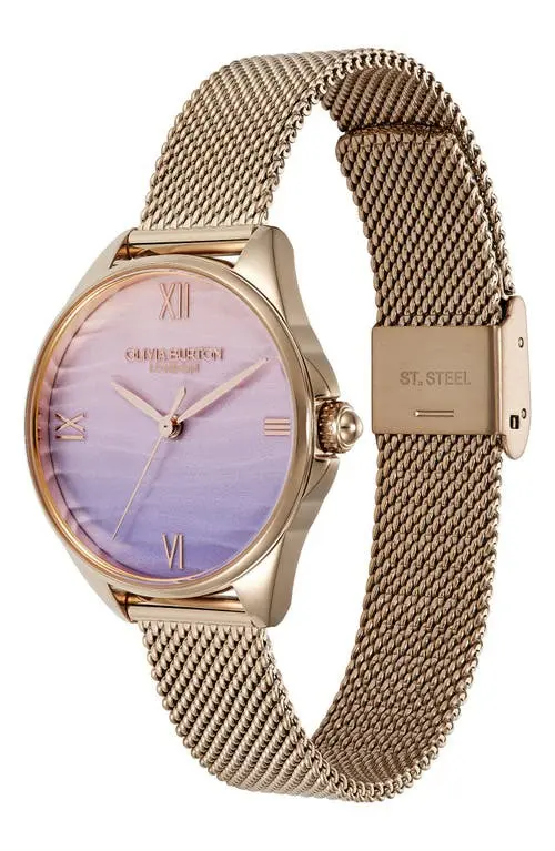 OLIVIA BURTON Azure Mesh Strap Watch - Pink