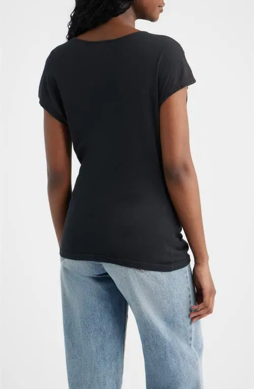 Rails Gabbie Side Tie Cotton Top - Black