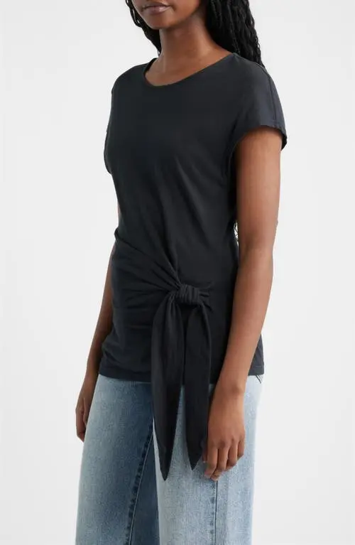 Rails Gabbie Side Tie Cotton Top - Black