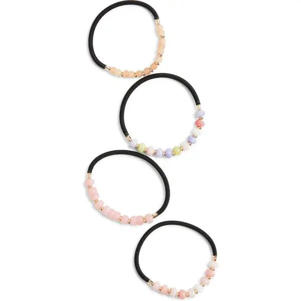 Chelsea28 4-pack Beaded Hair Ties - Pink Multi