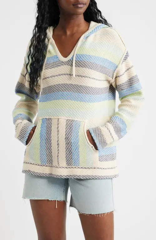 Rip Curl Revival Stripe Knit Poncho - Blue