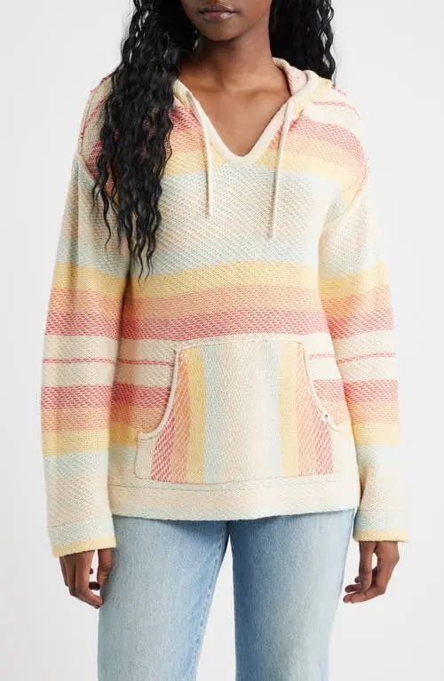Rip Curl Revival Stripe Knit Poncho - Orange
