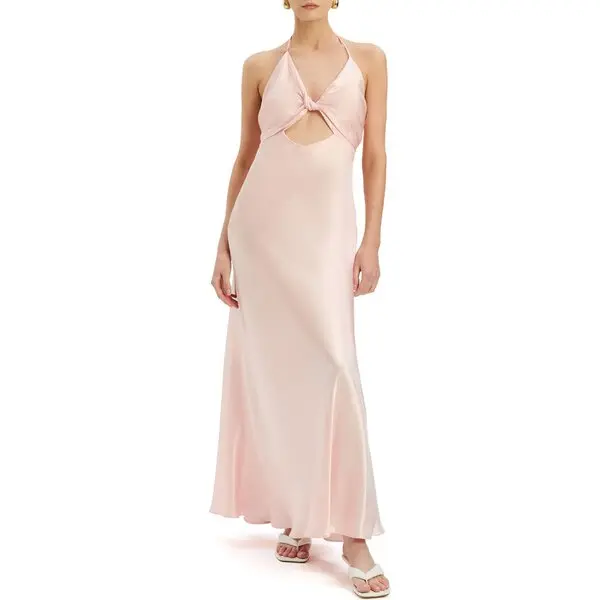 Bardot Isola Satin Halter Gown