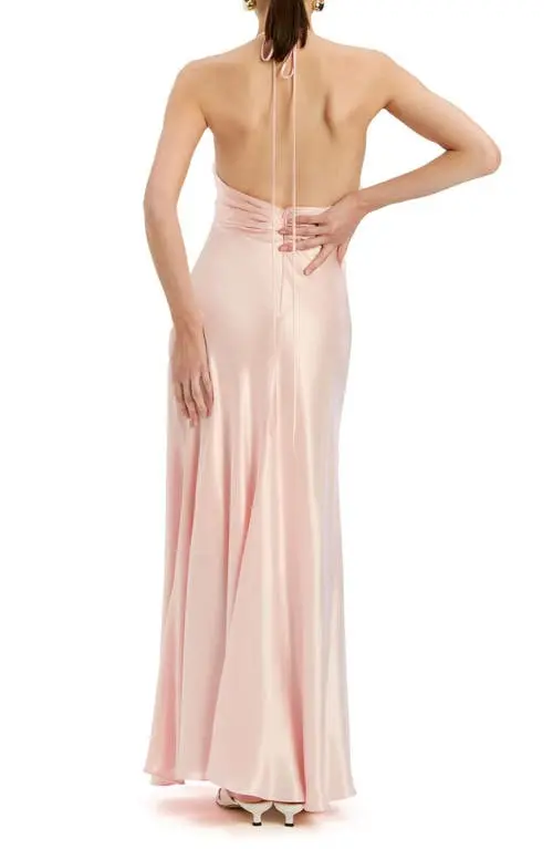 Bardot Isola Satin Halter Gown