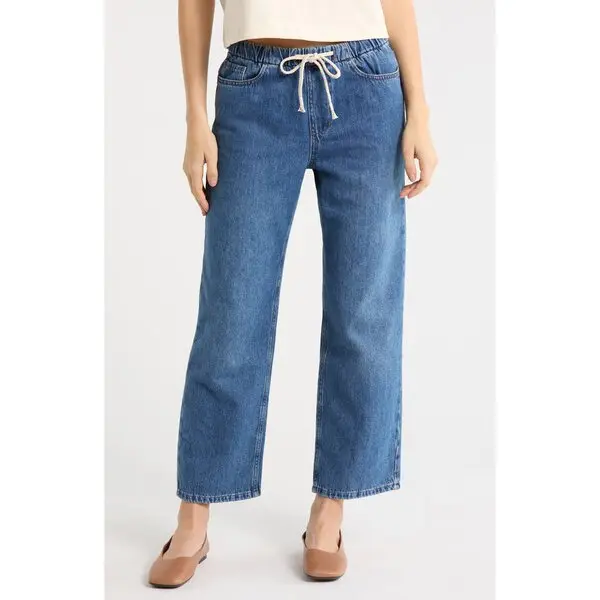 Marine Layer Ella Wide Leg Denim Pants - Medium Wash