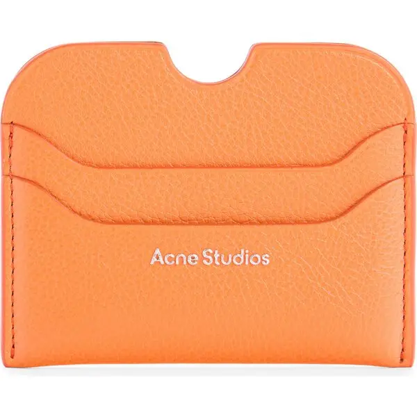 Acne Studios Large Elmas Leather Card Holder - Pumpkin Orange