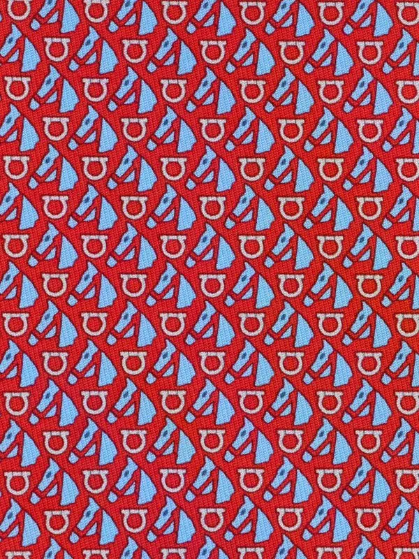 FERRAGAMO Silk Equestrian Print Neck Tie