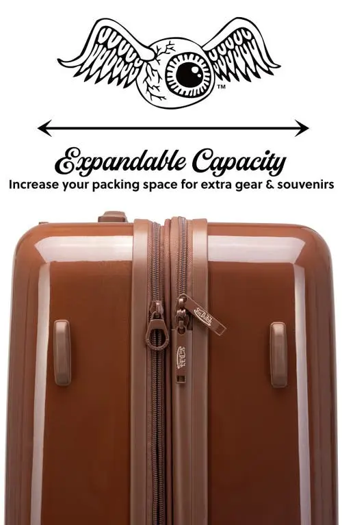 VON DUTCH Eyeflight Expandable Hardside Spinner Carry-on Suitcase
