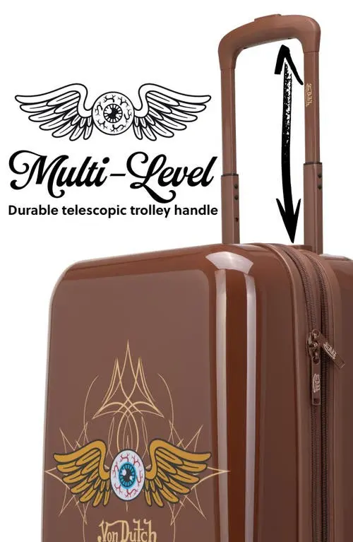 VON DUTCH Eyeflight Expandable Hardside Spinner Carry-on Suitcase
