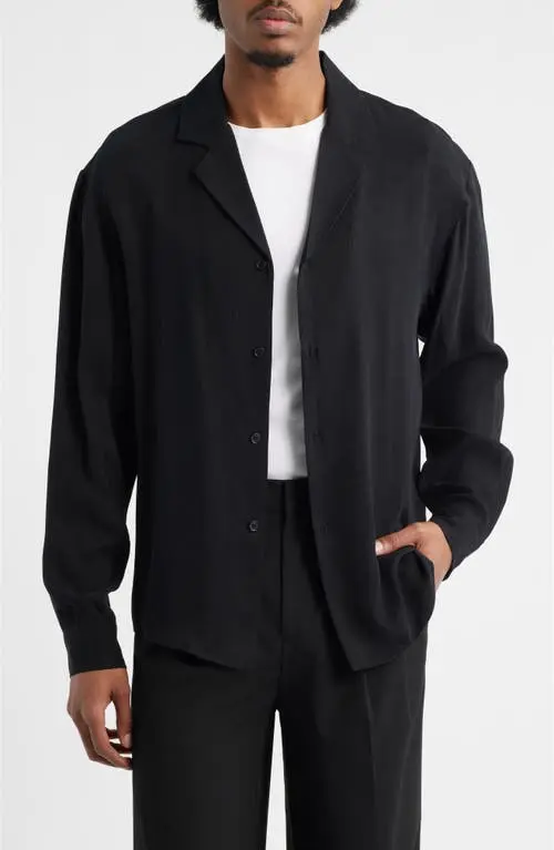 KROST Long Sleeve Cupro Camp Shirt - Black