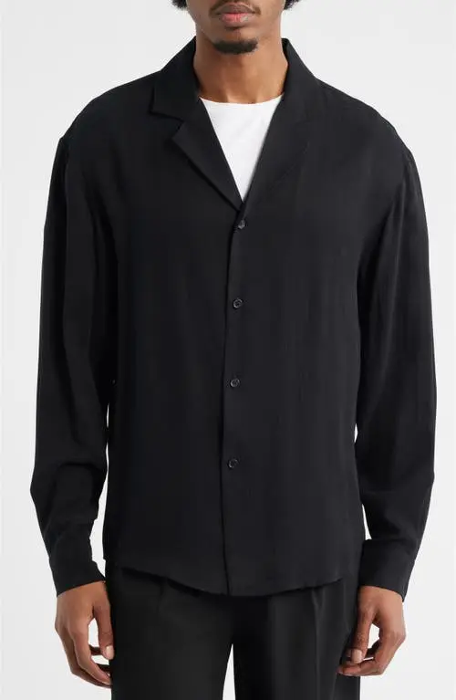 KROST Long Sleeve Cupro Camp Shirt - Black