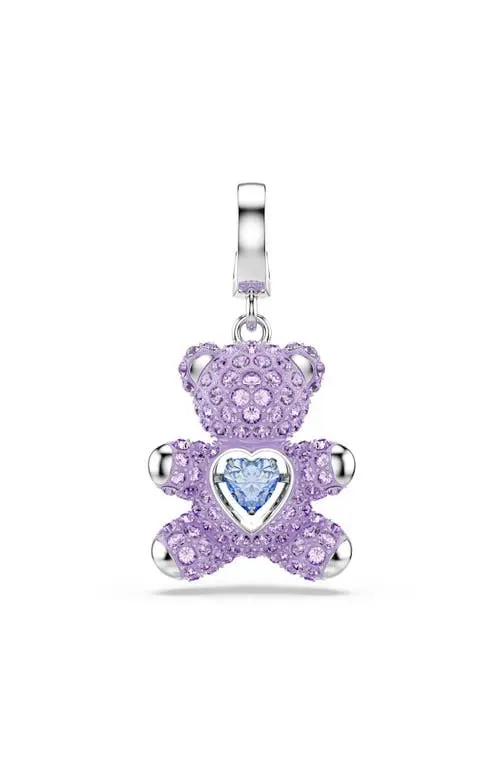 SWAROVSKI Idyllia Crystal Teddy Bear Charm - Purple