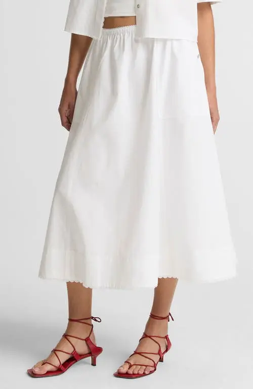 Vince Scalloped Cotton Maxi Skirt