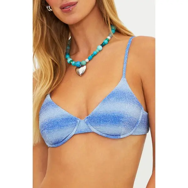 Beach Riot Camilla Metallic Underwire Bikini Top - Sapphire Sea