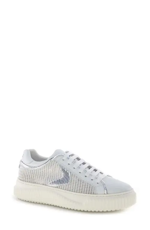 VOILE BLANCHE Herika Mesh Sneaker - White Silver