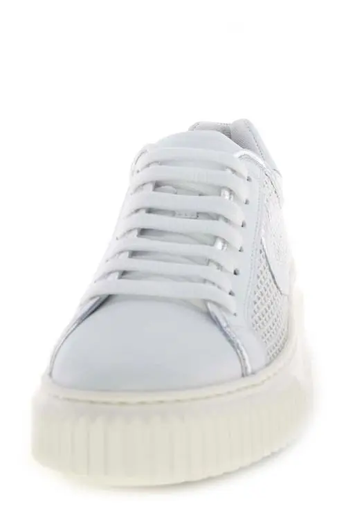 VOILE BLANCHE Herika Mesh Sneaker - White Silver