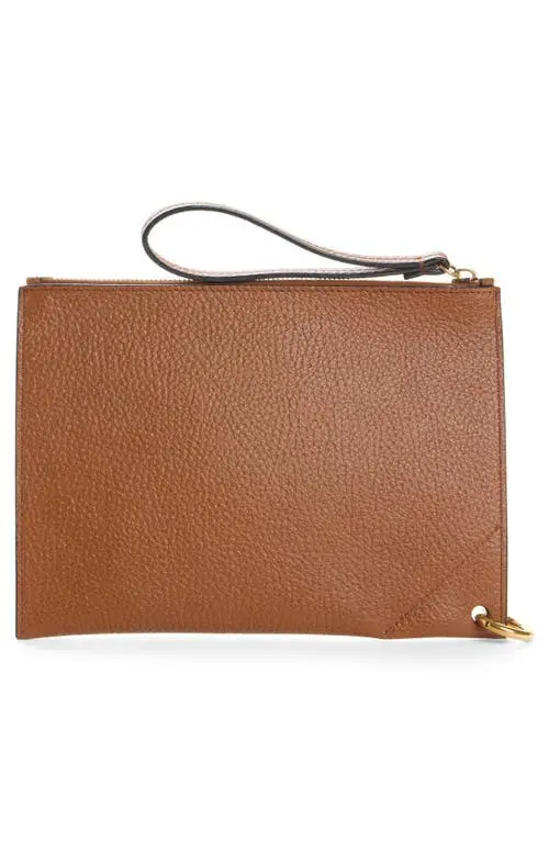 Chloé Spin Leather Wristlet Pouch - Clay Brown