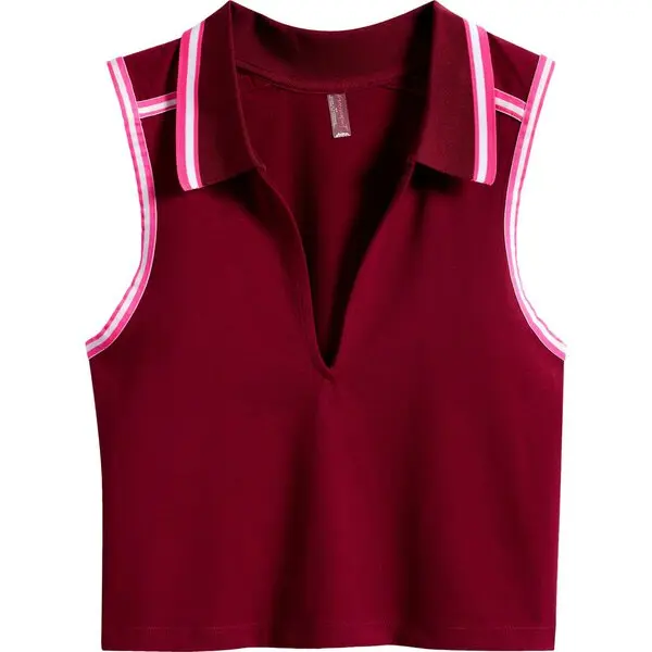 Free People Forehand Polo - Brick