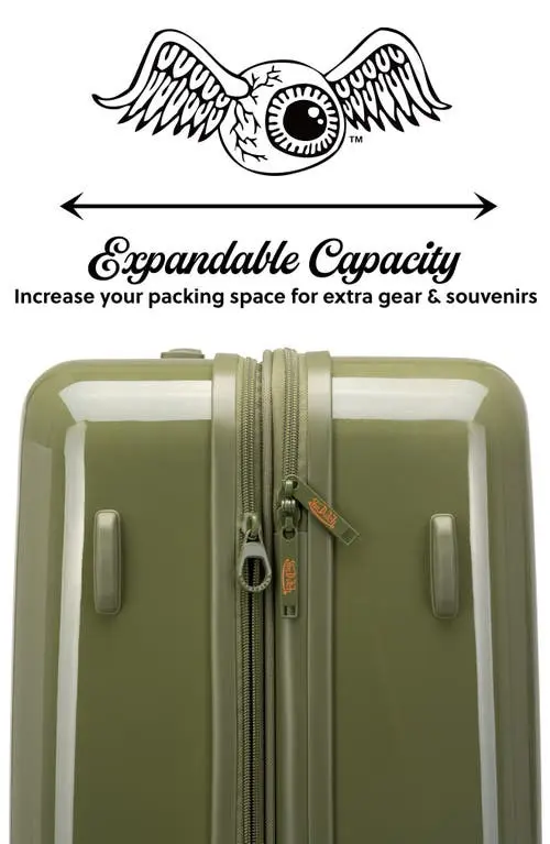 VON DUTCH Kustom Kulture 3-piece Hardside Spinner Luggage Set - Olive Eyeflight