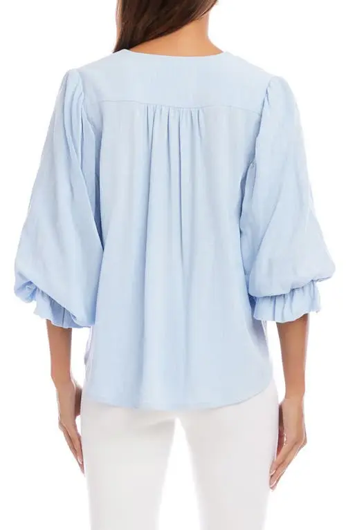 Karen Kane Linen-blend Button-up Top