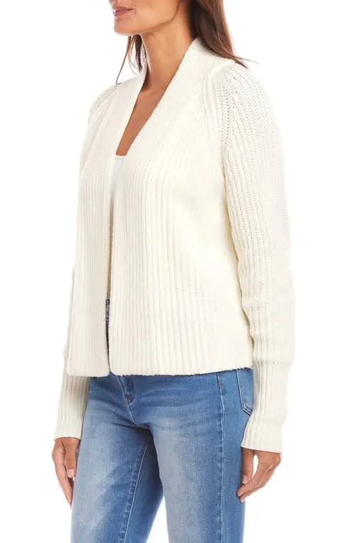 Karen Kane Rib Crop Cardigan - Off White