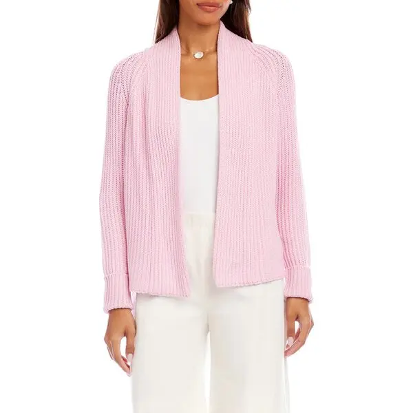 Karen Kane Rib Crop Cardigan - Pink