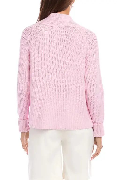 Karen Kane Rib Crop Cardigan - Pink