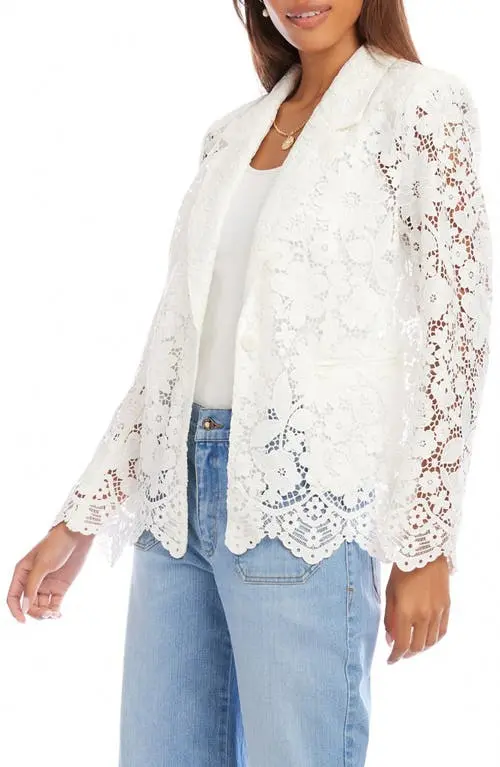 Karen Kane Scallop Trim Lace Blazer
