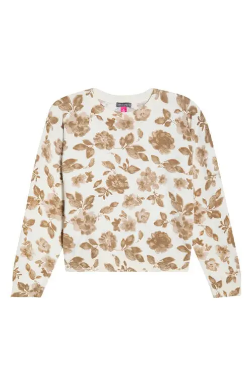 Vince Camuto Floral Cotton Crewneck Sweater