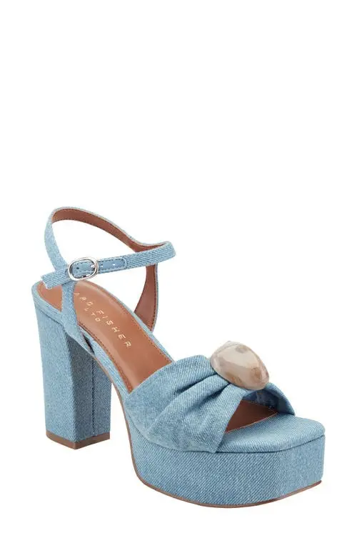 Marc Fisher Candey Platform Sandal - Blue