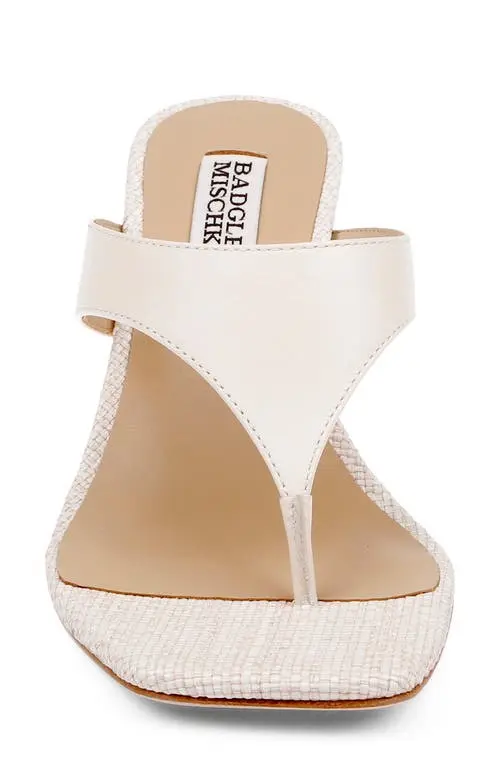 Badgley Mischka Whitley Leather Flip Flops - Ivory