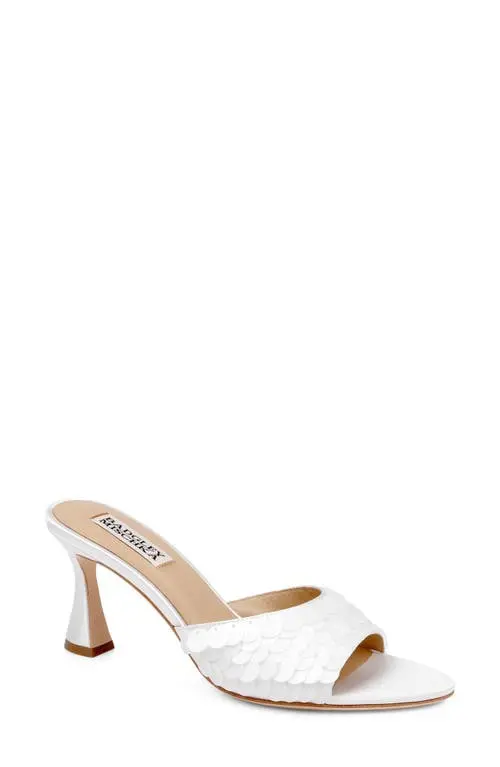 Badgley Mischka Winika Slide Sandal - White Satin