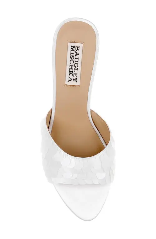 Badgley Mischka Winika Slide Sandal - White Satin