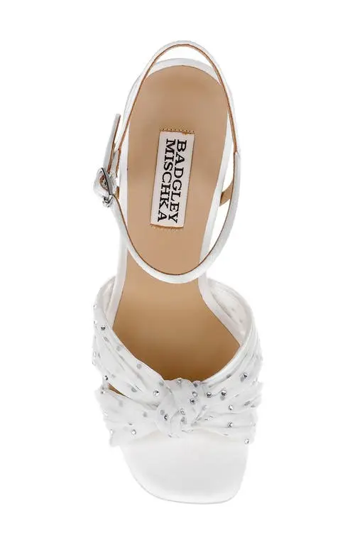 Badgley Mischka Willabella Platform Sandals - White Satin