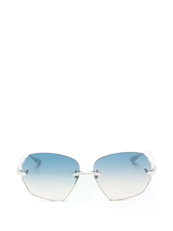Dita Dahlvin Rimless Geometric Sunglasses - Silver