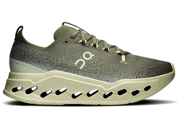 On Cloudsurfer Max Running Sneakers - Olive/seedling