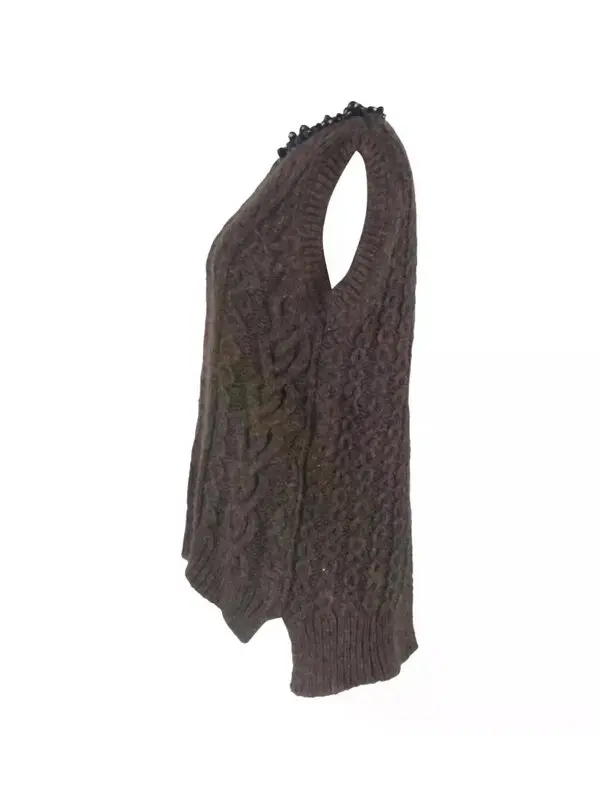 Simone Rocha Bead-embellished Cable-knit Vest