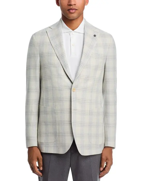 JACK VICTOR Hampton Plaid Jersey Blazer