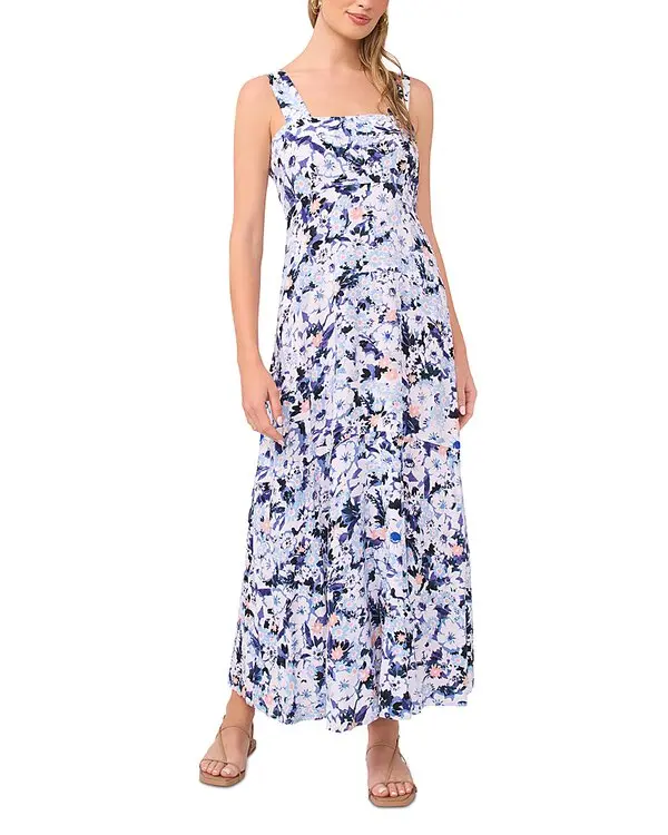 Vince Camuto Smocked Back Challis Maxi Dress