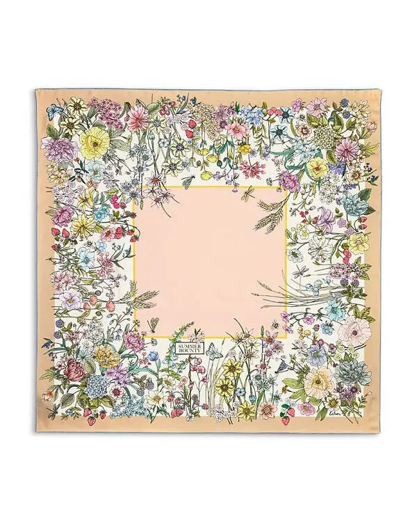 Echo Summer Bounty Silk Square Scarf - Pebble