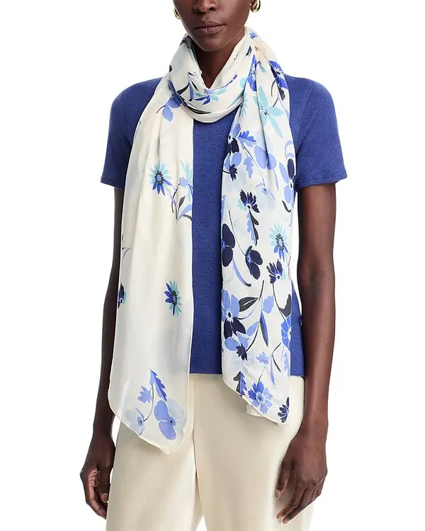 Echo Falling Flowers Wrap Scarf - Chambray