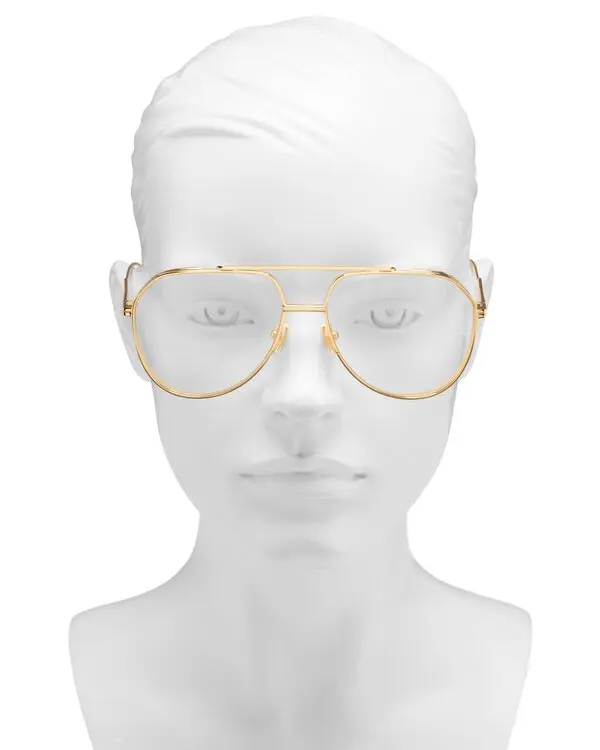 Bottega Veneta Pilot Sunglasses 60mm - Clear/gold