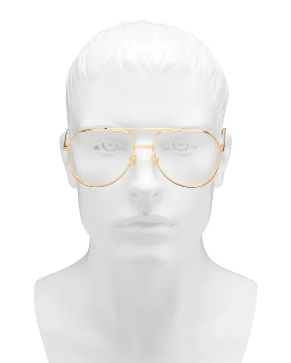 Bottega Veneta Pilot Sunglasses 60mm - Clear/gold